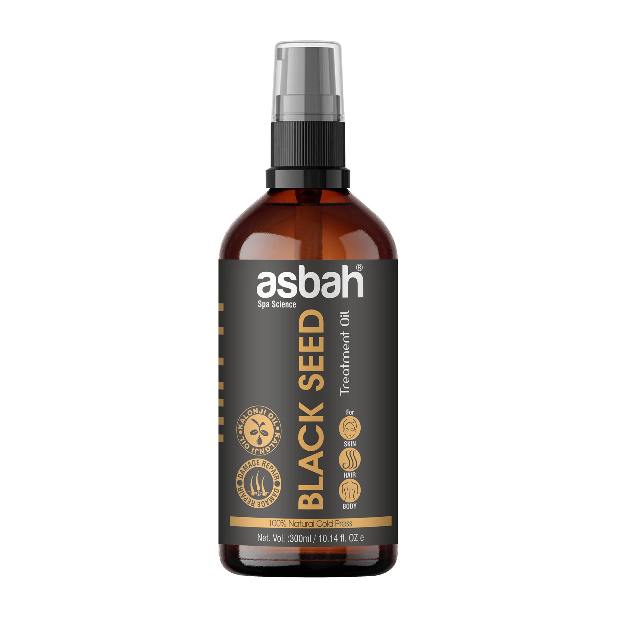 Asbah Natural Cold Press Black Seed Oil for Skin, Hair, Beard, Body, H ...